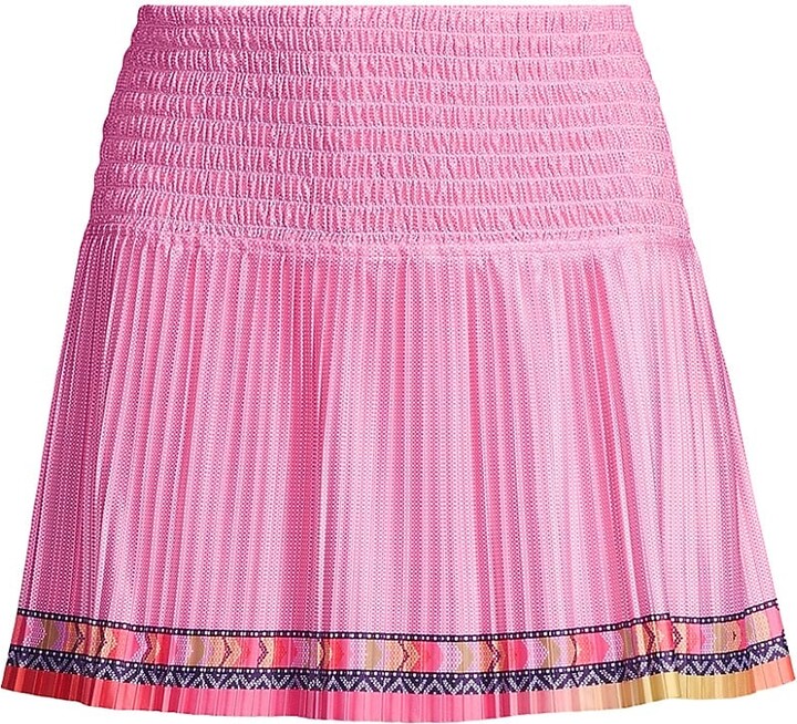 Lucky in Love Palm Island Long Coco Chevron Smocked Miniskirt - ShopStyle