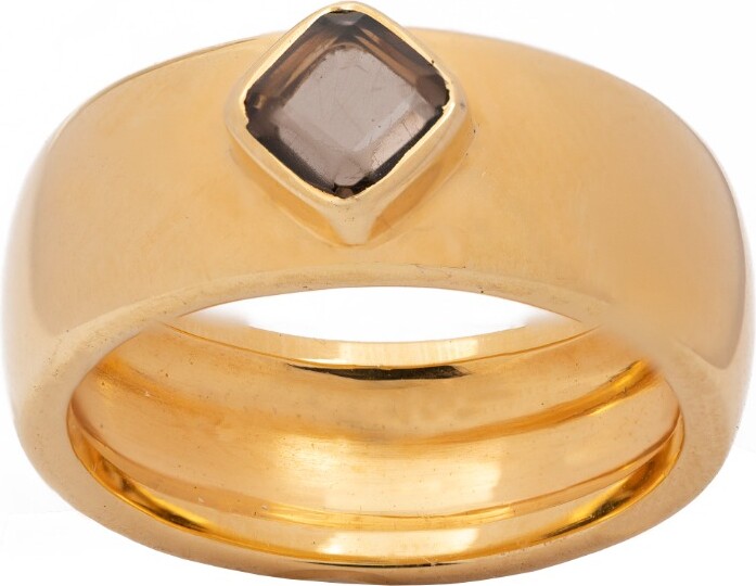 Francesca Dot Jewellery - Chunky Stone Ring – Smoky Quartz - ShopStyle