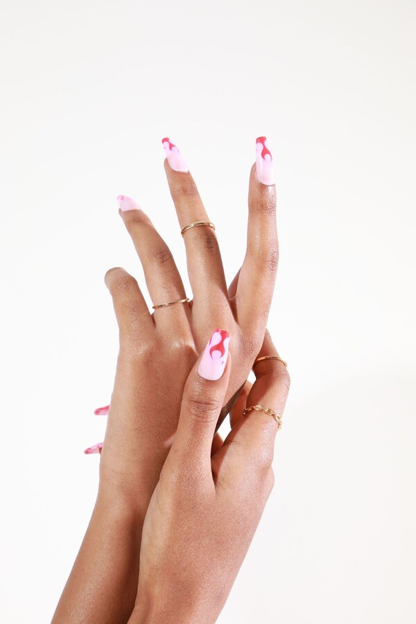 Garage PAINTLAB - Red Danger Press On Nails - ShopStyle Makeup