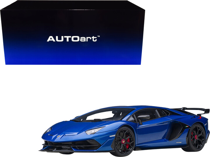 Diecast Model Autoart Lamborghini Aventador SVJ Blue Nethuns Metallic 1 ...