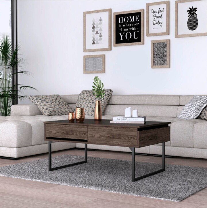 Fm Furniture Hamilton, coffee table with lifting top, one metal rail ...