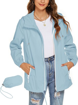 Rapbin Trench Coats for Women Waterproof Lightweight Summer Jackets ...