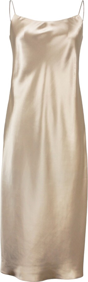 Jacoba Jane - Isla Silk Satin Midi Slip Dress - Fawn - ShopStyle