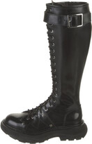 Alexander McQueen Leather Combat Boots - ShopStyle