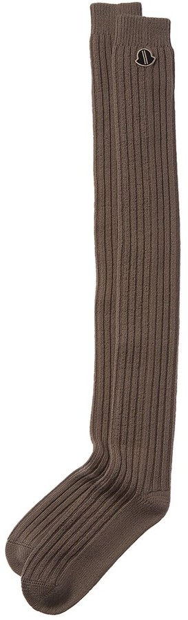 Moncler Ribbed Logo Wool-Blend Socks - ShopStyle
