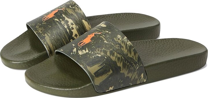 Polo Ralph Lauren Scenic-Print Floral Slide Men's Wedge Shoes Night ...