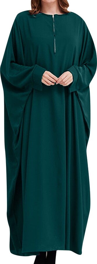 YMING Oversized Abayas for Women Muslim Full Cover Abaya Long Sleeve ...