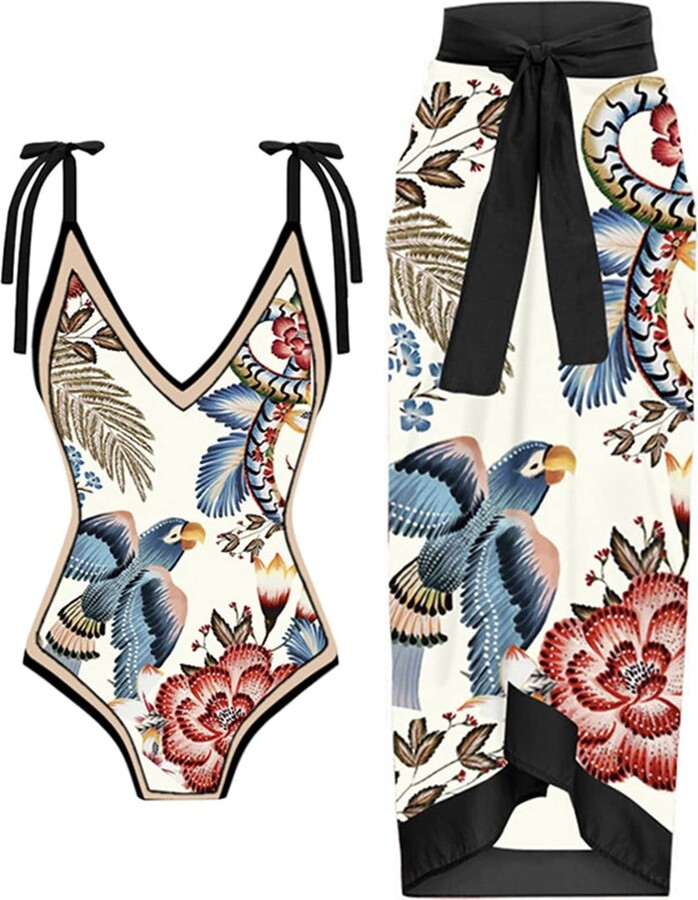 KOUZHAOA Bathing Suits for Small Bust Swimwear with Skirt Bottom Sexy ...