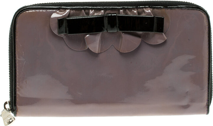 Miu Miu Lilac Patent Leather Zip Around Wallet.. - ShopStyle