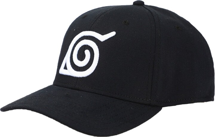 Naruto Anime Cartoon Embroidered Symbol Stretch Fit Black Snapback Hat ...