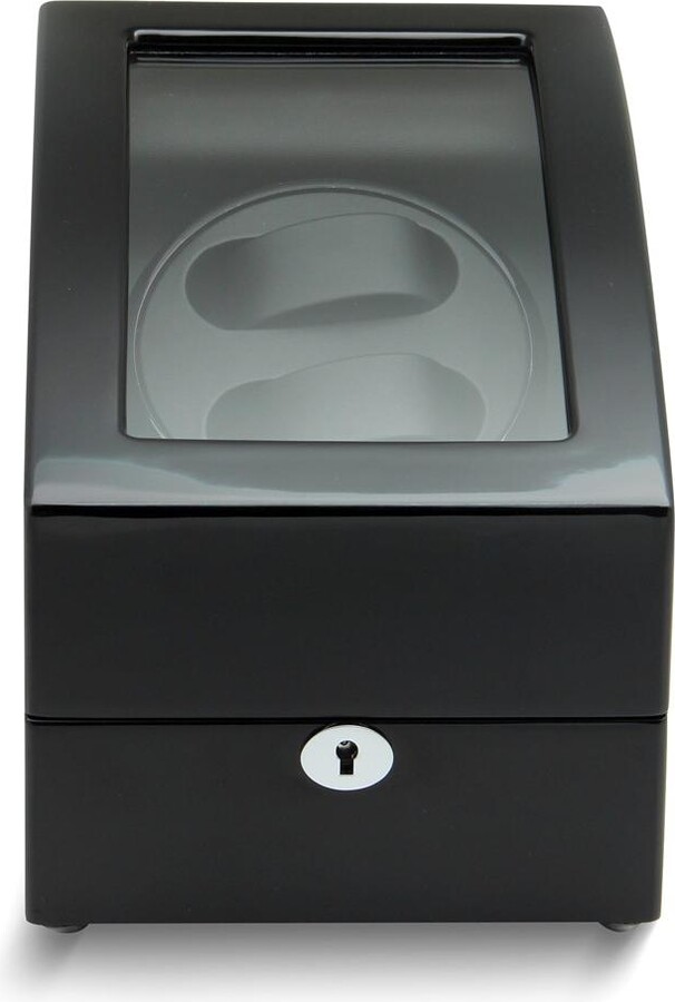 Diamond2Deal High Gloss Black Finish Acrylic Lid Lined Locking Wooden ...