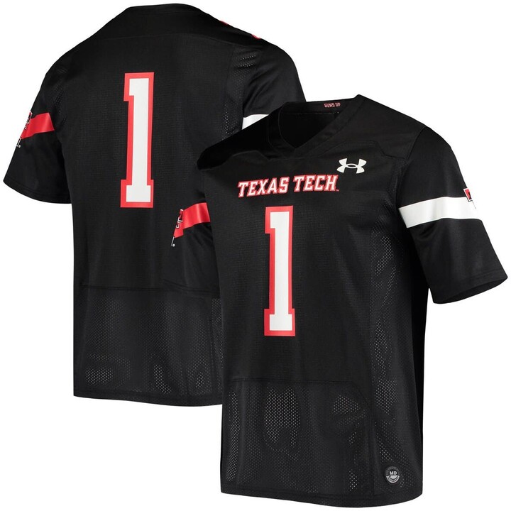 Under Armour Men's #1 Black Texas Tech Red Raiders Logo Replica ...