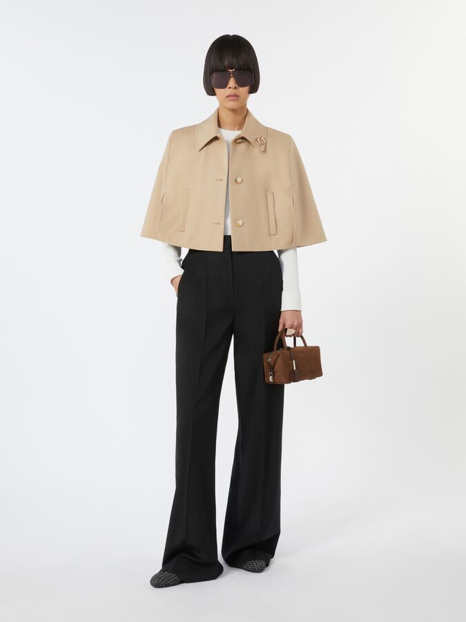 Max Mara Cropped water-repellent cotton cloak - ShopStyle Capes