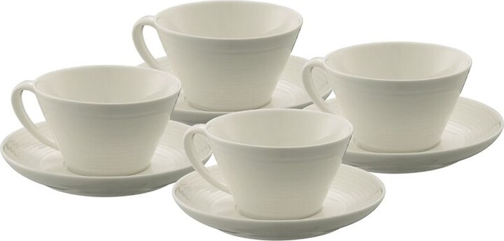 Belleek Living 'Ripple' Teacup & Saucer 4 Piece Set - ShopStyle
