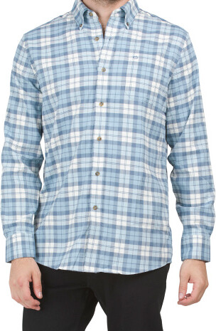 TJMAXX Maywood Plaid Flannel Intercostal Performance Sport Shirt For ...