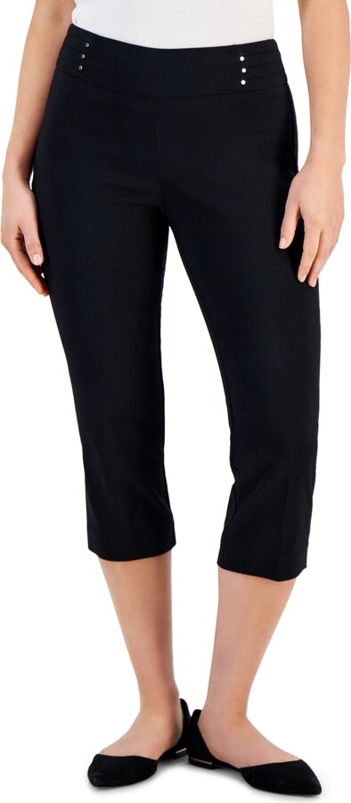 JM Collection Petite Rivet-Detail Capri Pants, Created for Macy's ...