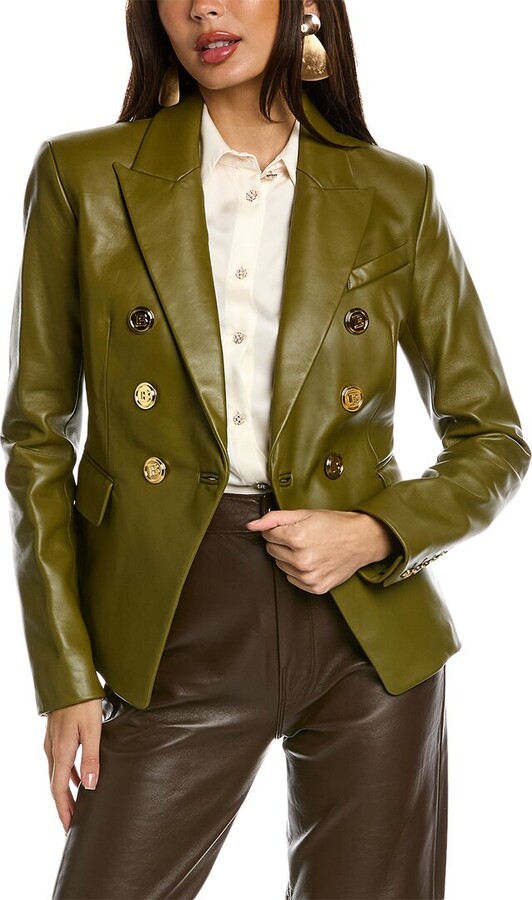 Balmain 6-Button Leather Jacket - ShopStyle