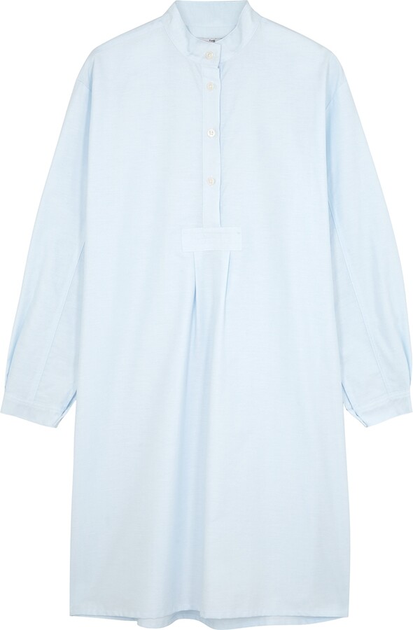 The Sleep Shirt Long Sleep Blue Cotton Nightdress - ShopStyle Tops