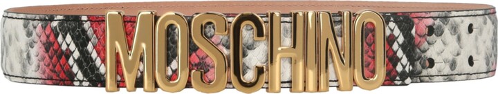 Moschino Logo Lettering Python-Print Belt - ShopStyle