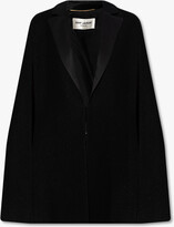 Saint Laurent Wool Tuxedo Cape - Black - ShopStyle