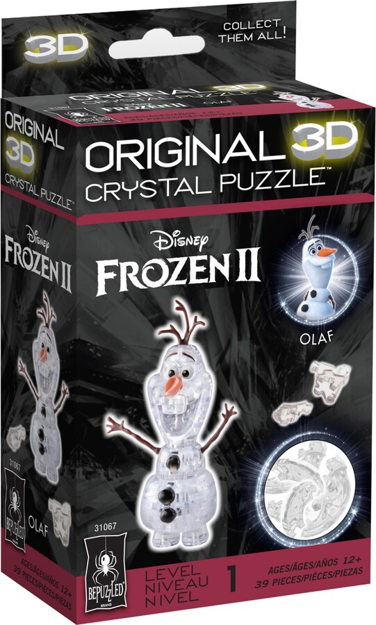 Bepuzzled 3D Crystal Puzzle - Disney Frozen Ii - Olaf the Snowman - 39 ...