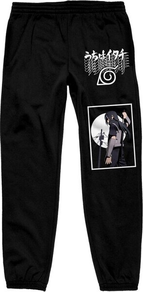 Naruto Shippuden Akatsuki Kanji Men's Black Graphic Jogger Pants-Medium ...