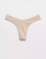 aerie Ribbed Cotton High Cut Thong Underwear - ShopStyle Panties