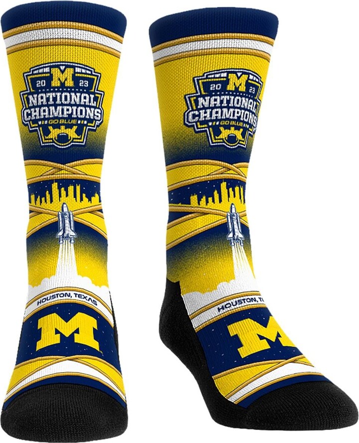 Men's and Women's Rock 'Em Socks Navy Michigan Wolverines College ...