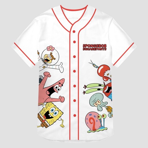 SpongeBob Squarepants en's Nickelodeon Short Sleeve Jersey - White ...