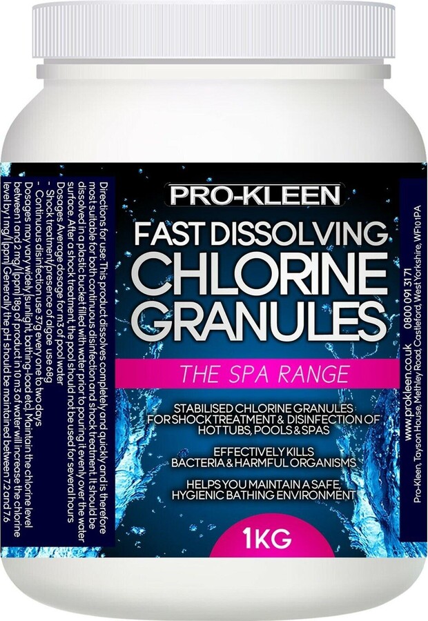 ProKleen Fast Dissolving Stabilised Chlorine Granules - 1 x 1 KG ...