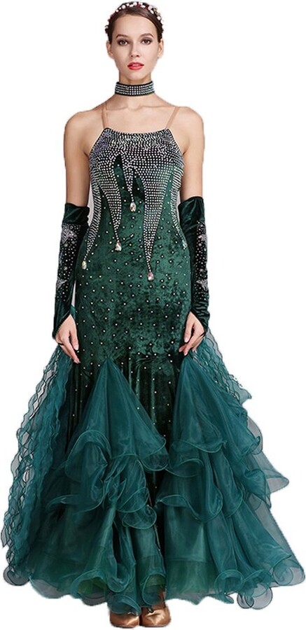 MOrfiL Waltz Modern Dance Skirt for Women Competition Dance Suit ...