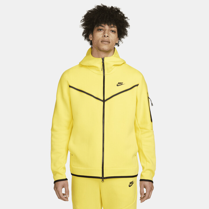 Nike Men's Sportswear Tech Fleece Full-Zip Hoodie in Yellow - ShopStyle