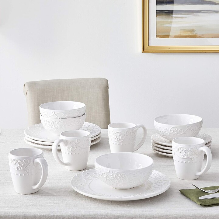 AMERICAN ATELIER Bianca White 16-Piece Dinnerware Set - ShopStyle