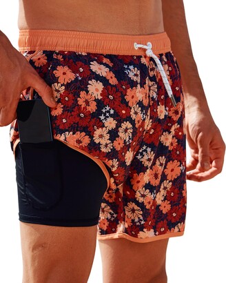 Arcweg Mens Swim Trunks Retro Swimming Shorts Bathing Suits with Mesh ...