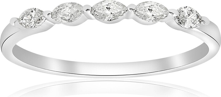 Pompeii3 1/2ct Marquise Diamond Five Stone Wedding Ring 14K White Gold - ShopStyle