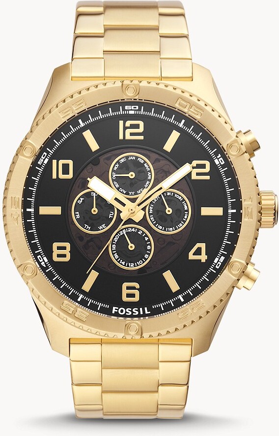 Fossil Outlet Brox Automatic Gold-Tone Stainless Steel Watch - ShopStyle
