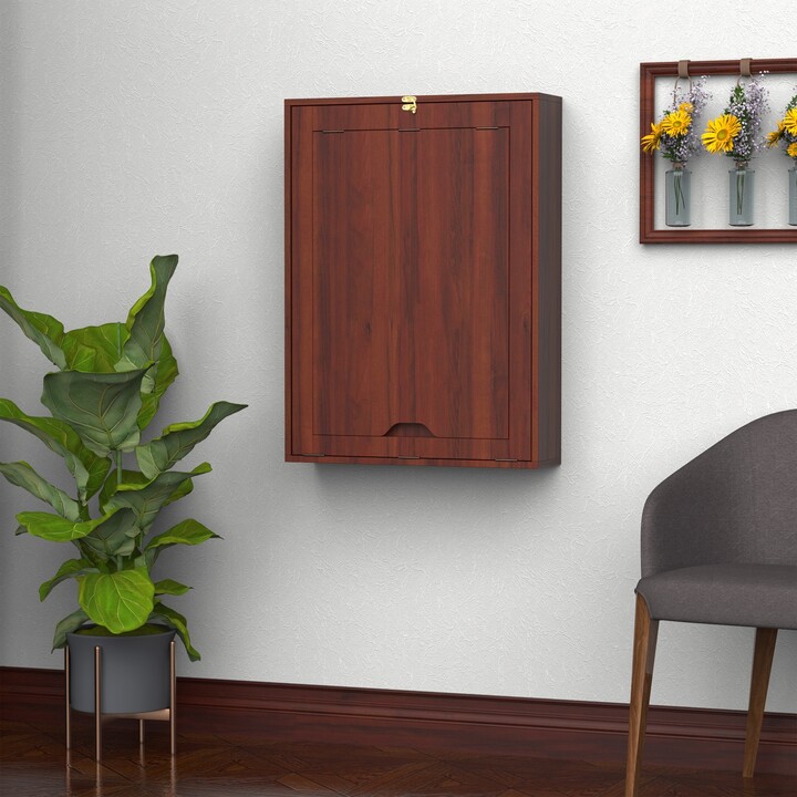 HomCom Compact Fold Out Wall Mounted Convertible Workstation Desk With ...