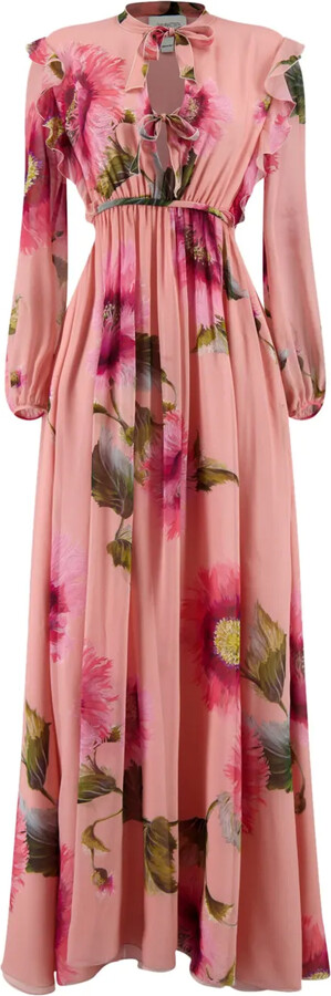 Giambattista Valli Botanic Blow Up-print silk georgette gown ...