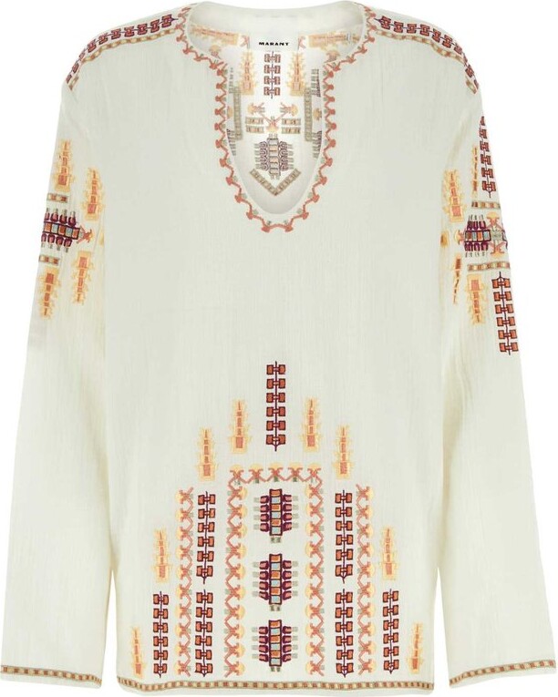 Isabel Marant Graphic Embroidered Blouse - ShopStyle