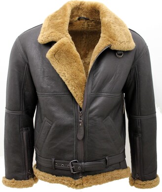 Infinity Leather Infinity Men’s Brown RAF Real Shearling Sheepskin ...