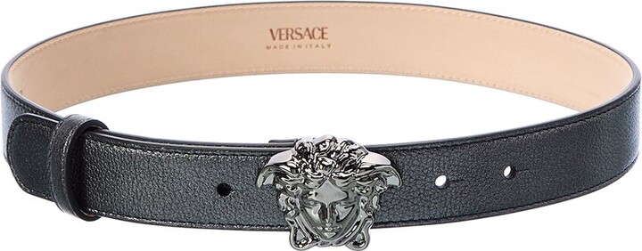 Versace Medusa Buckle Leather Belt - ShopStyle