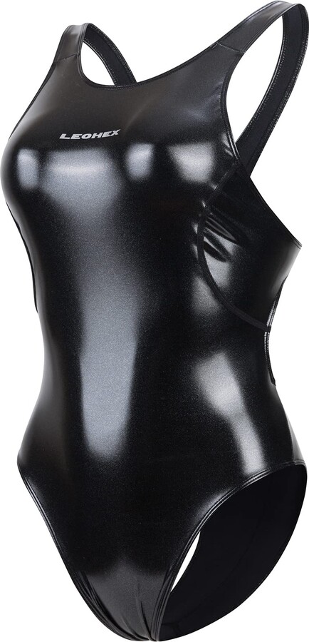 LEOHEX Crystal Diamond Starlight One Piece Swimsuit Shiny Wetlook ...