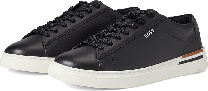 HUGO BOSS Clint Smooth Leather Low Profile Sneakers (Black Midnight ...