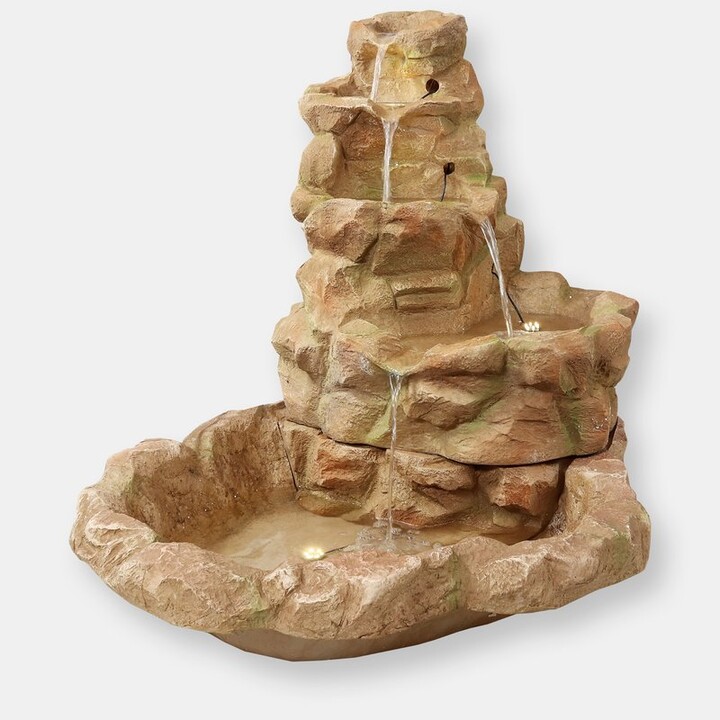 Sunnydaze Decor Sunnydaze Stone Springs Outdoor Water Fountain Patio ...