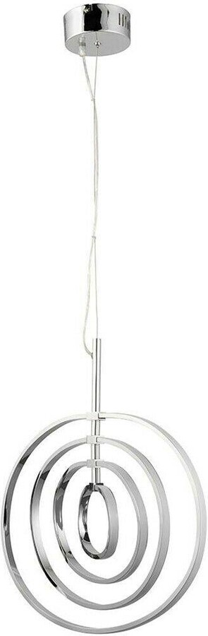 Loops LED Ceiling Pendant Light 30W Warm White Chrome Hoop Ring Feature ...