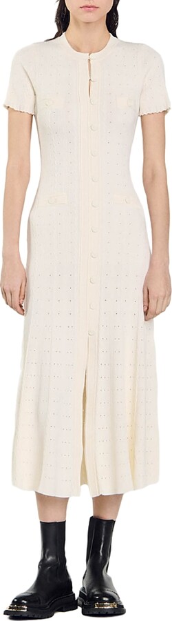 Sandro Milo Button Front Midi Dress - ShopStyle