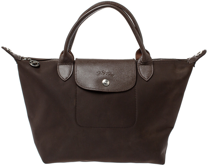 Longchamp Dark Brown Nylon Le Pliage Neon Tote - ShopStyle