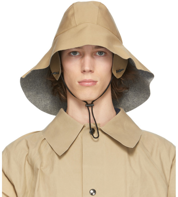 Kassl Editions Beige Wool Trench Hat - ShopStyle