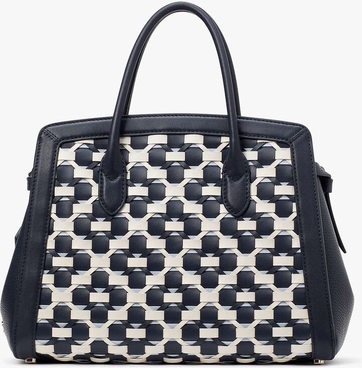 Kate Spade Knott Woven Spade Flower Medium Satchel - ShopStyle Shoulder ...