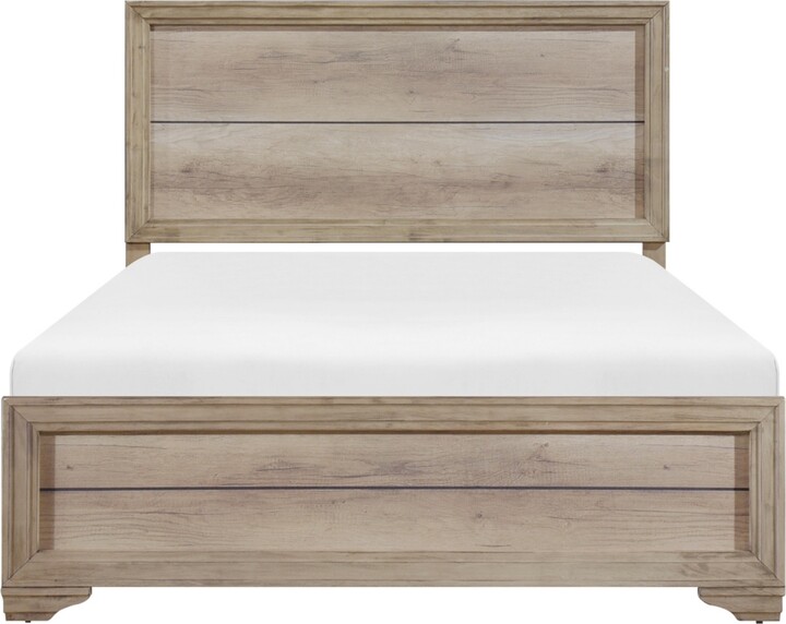 Simplie Fun Contemporary Natural Finish 1 Piece Full Size Bed Premium ...